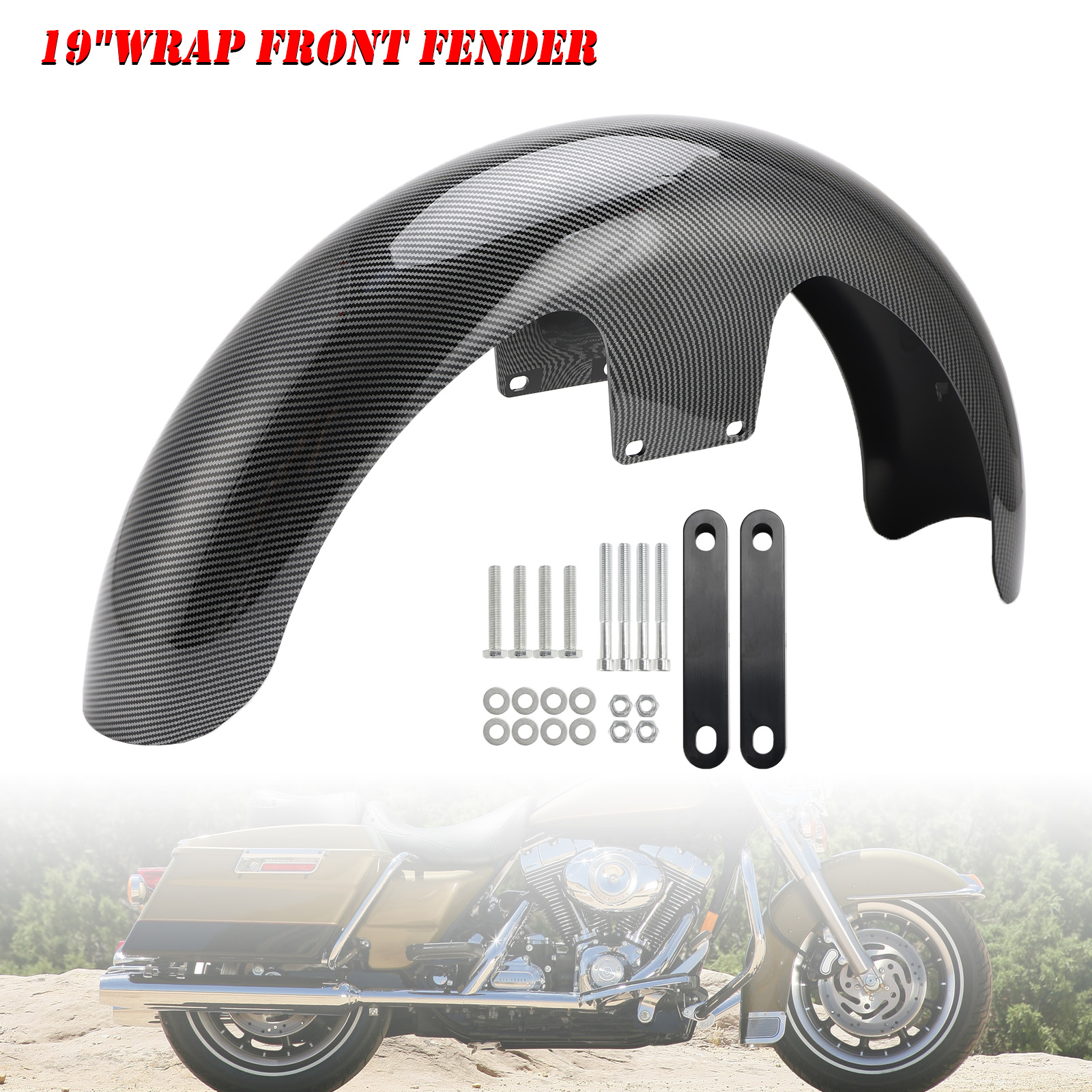 19" Wrap Front Fender ABS For Touring Electra Street Road Glide Baggers ...