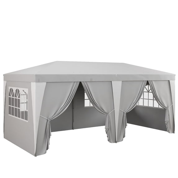 19 X 10' Pop Up Canopy Tent with 6 Removable Sidewalls,comfortable, 4 ...