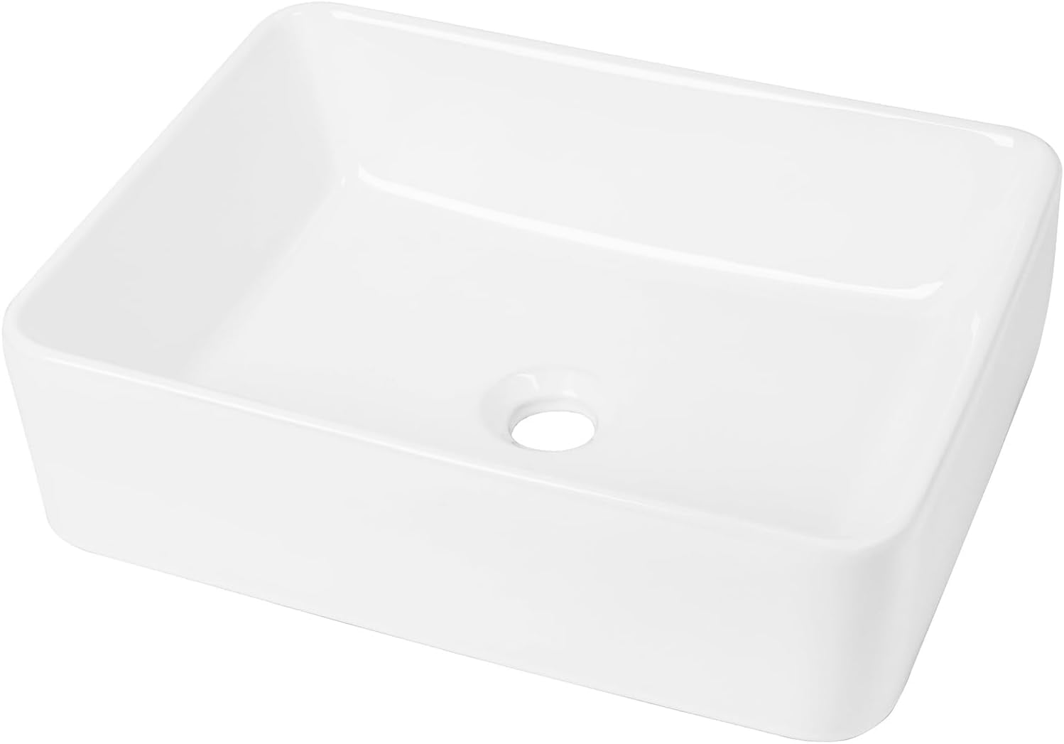 19" X 15" Rectangular Ceramic Vessel Sink, White Bathroom Vanity Sink ...