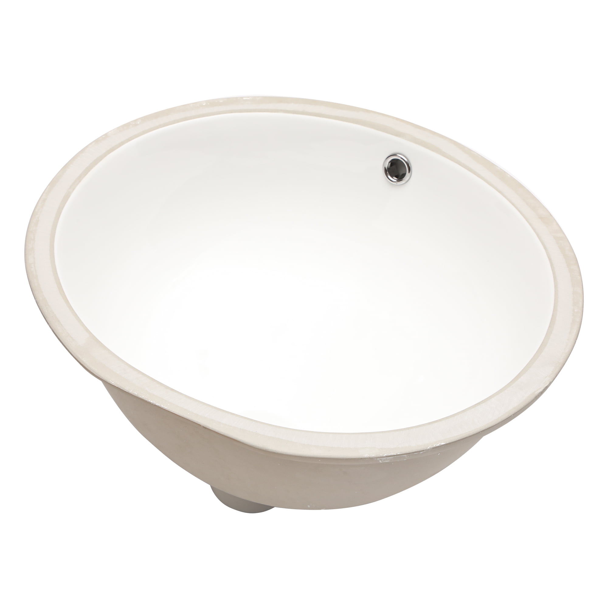 19"X16" Oval Shape Undermount Bathroom Sink Modern Pure White Porcelain ...