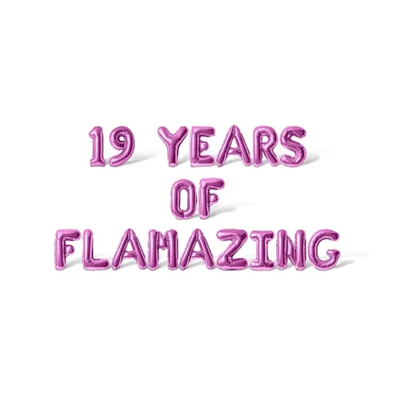 19 YEARS OF FLAMAZING Letter Balloon Banner - 19th Birthday Party ...