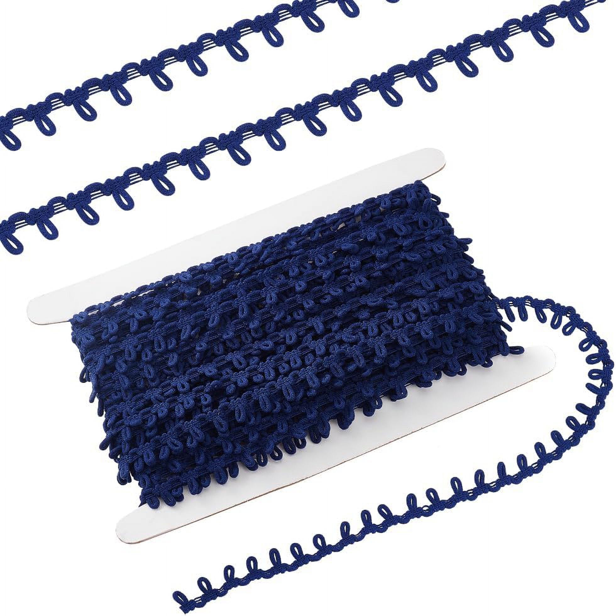 19 Yards Braid Trim with Elastic Button Loops 1/2 inch Blue Button ...