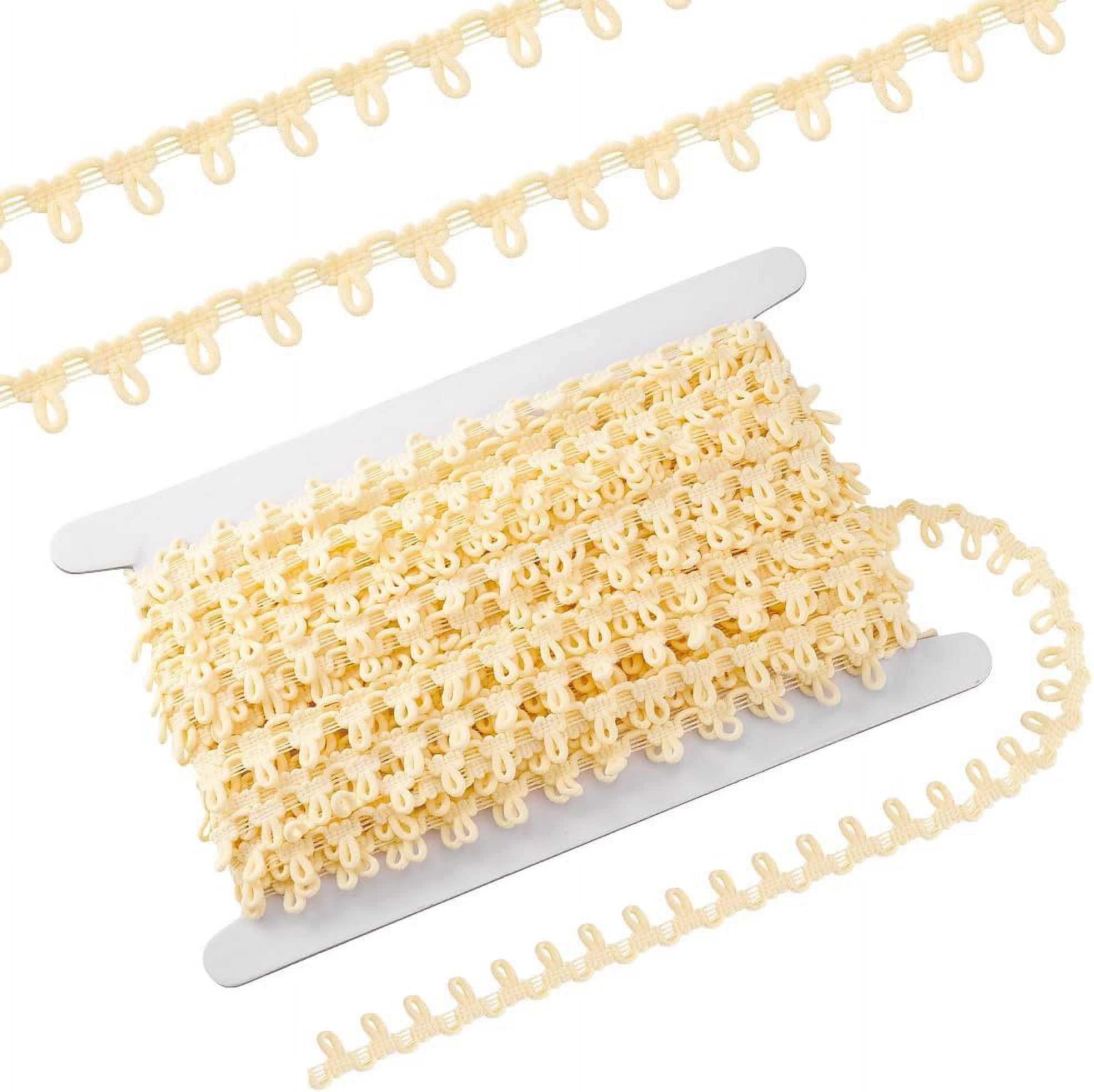19 Yards Braid Trim with Elastic Button Loops Creamy Button Elastic ...