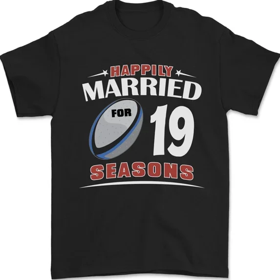 19 Year Wedding Anniversary 19Th Rugby Mens S-5XL T-Shirt - Walmart.com