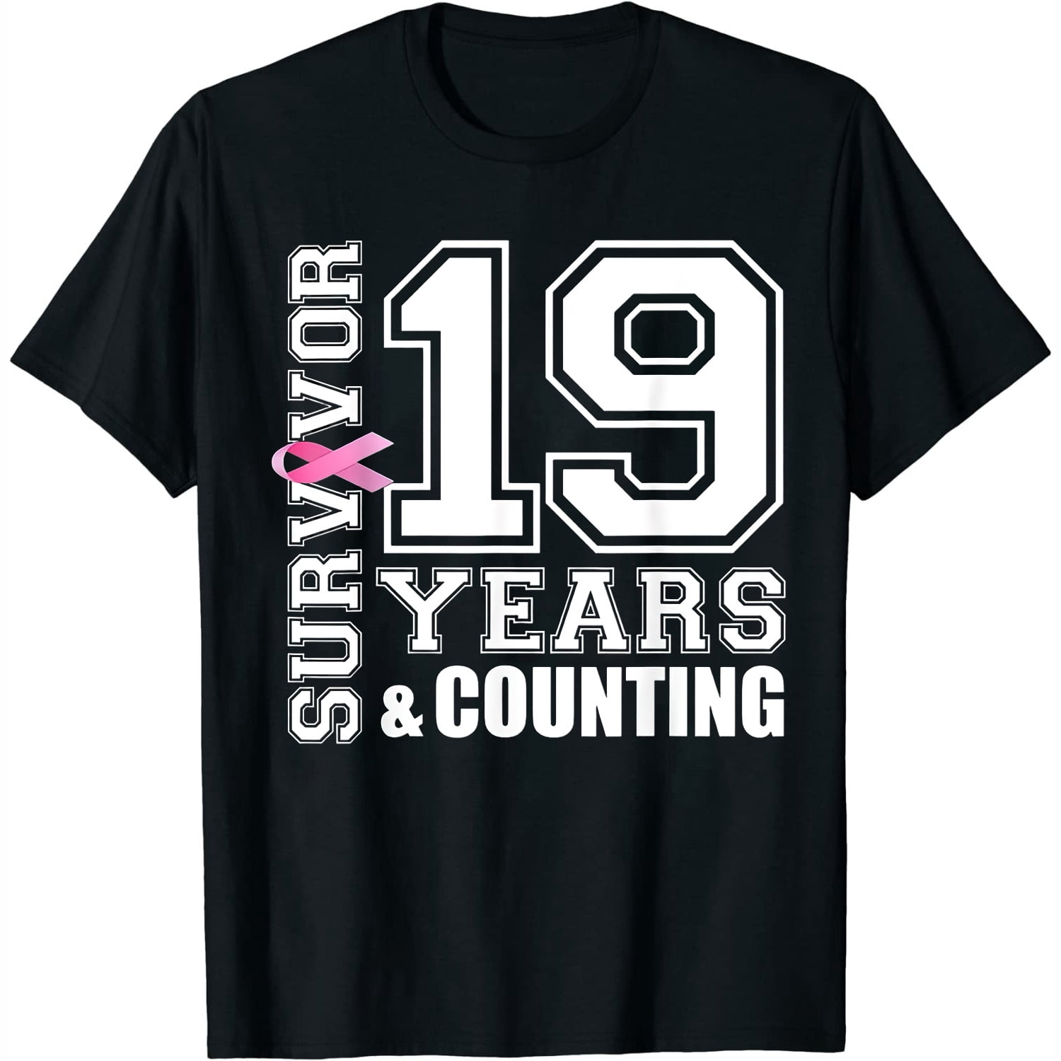 19 Years Breast Cancer Survivor Pink Ribbon Gifts For Women T Shirt ...