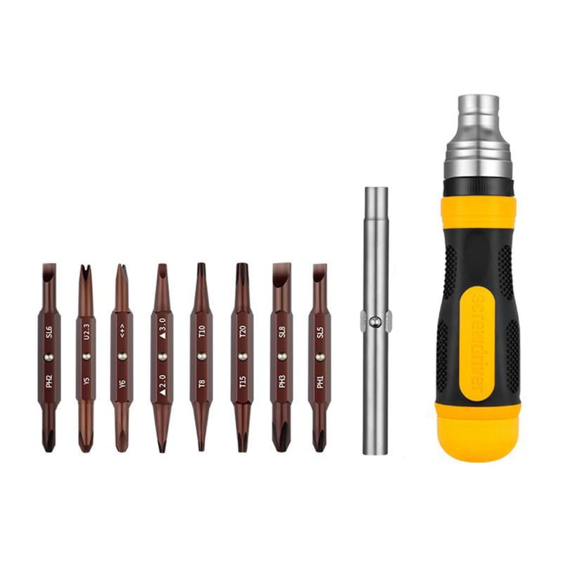 19-in-1 Ratchet Screwdriver Set, Portable S2 Ratcheting Screwdriver Set ...
