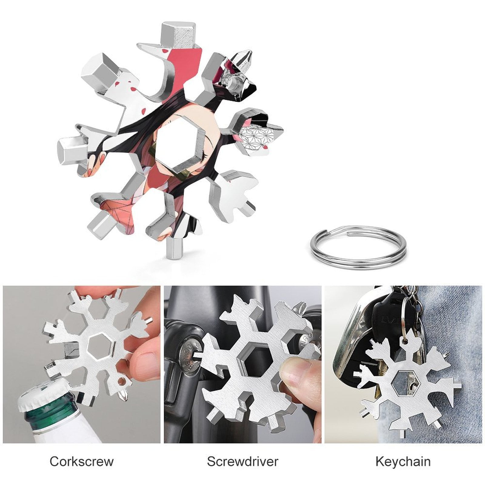 19-in-1 Snowflake Multi Tool, Bottle Opener/Flat Phillips Screwdriver ...