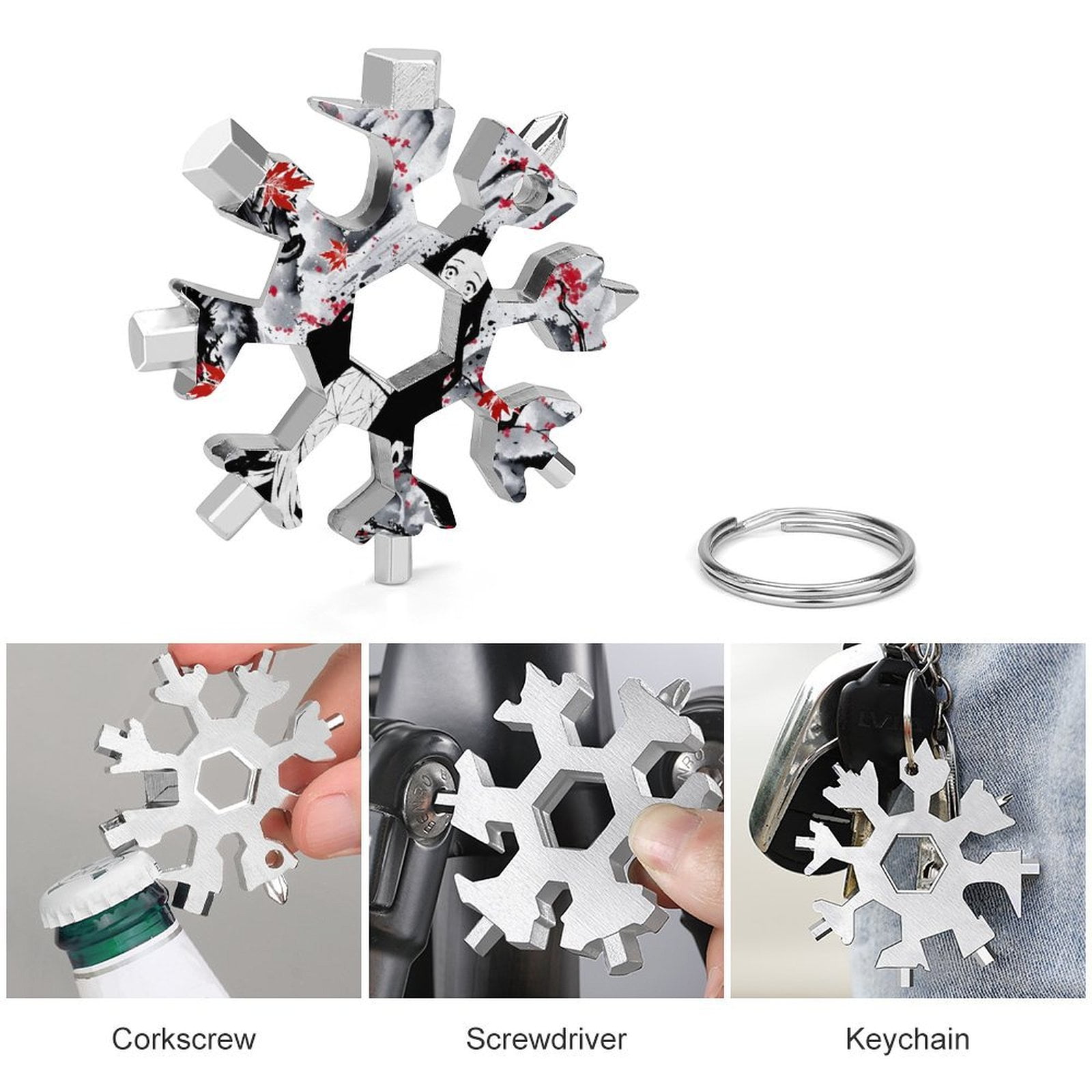 19-in-1 Snowflake Multi Tool, Bottle Opener/Flat Phillips Screwdriver ...