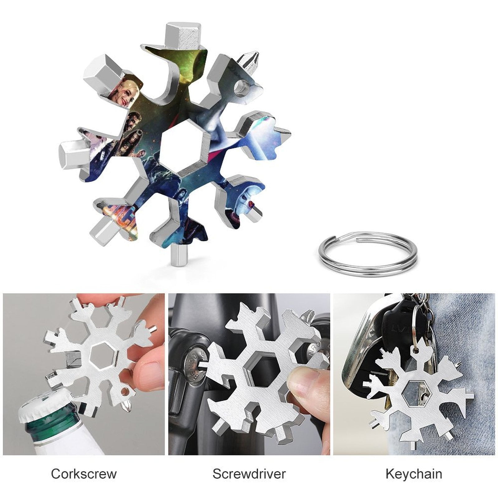 19-in-1 Snowflake Multi Tool, Bottle Opener/Flat Phillips Screwdriver ...