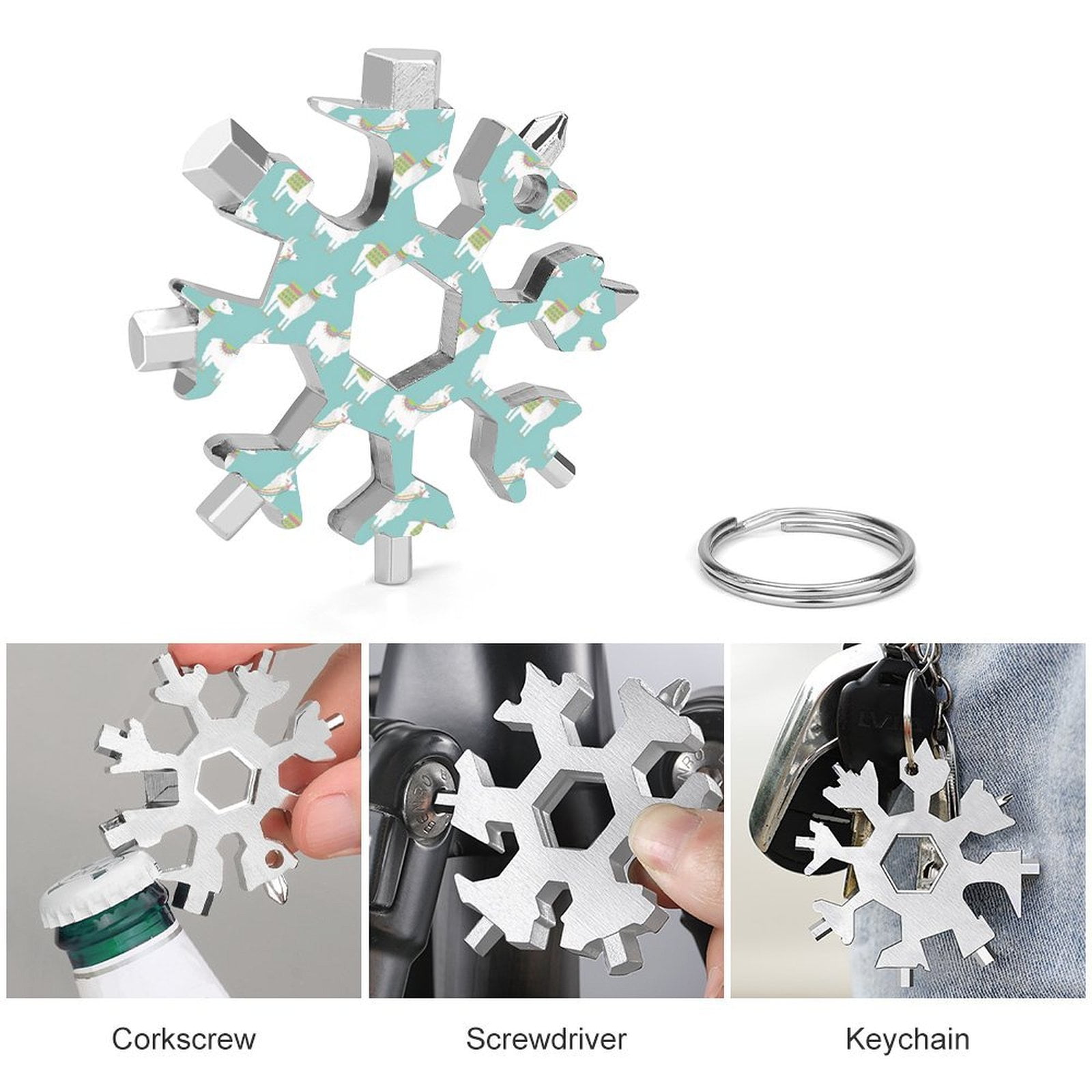 19-in-1 Snowflake Multi Tool, Bottle Opener/Flat Phillips Screwdriver ...