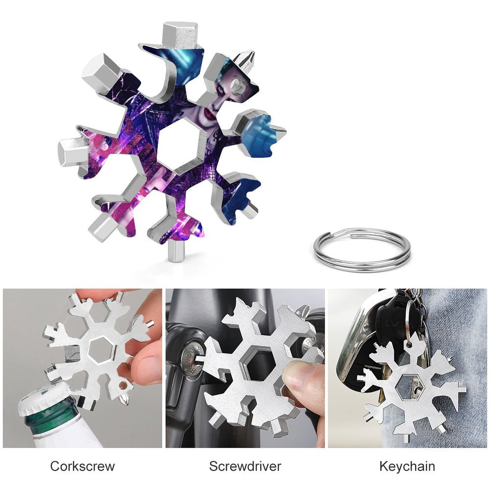 19-in-1 Snowflake Multi Tool, Bottle Opener/Flat Phillips Screwdriver ...