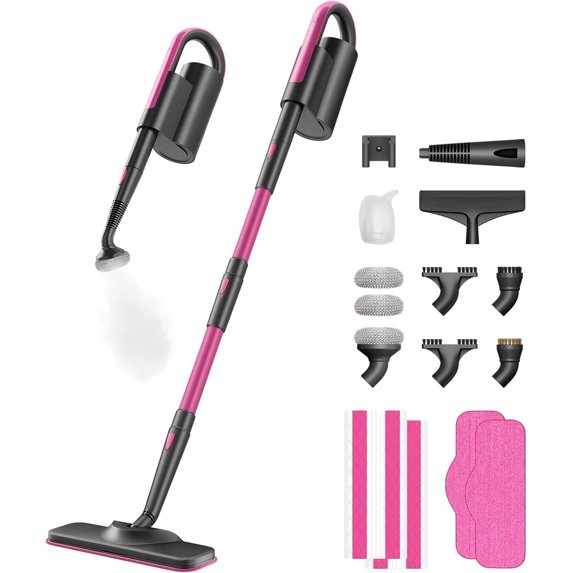19-in-1 Steam Mop Dual-Rod Design with Detachable Handheld Steamer for ...