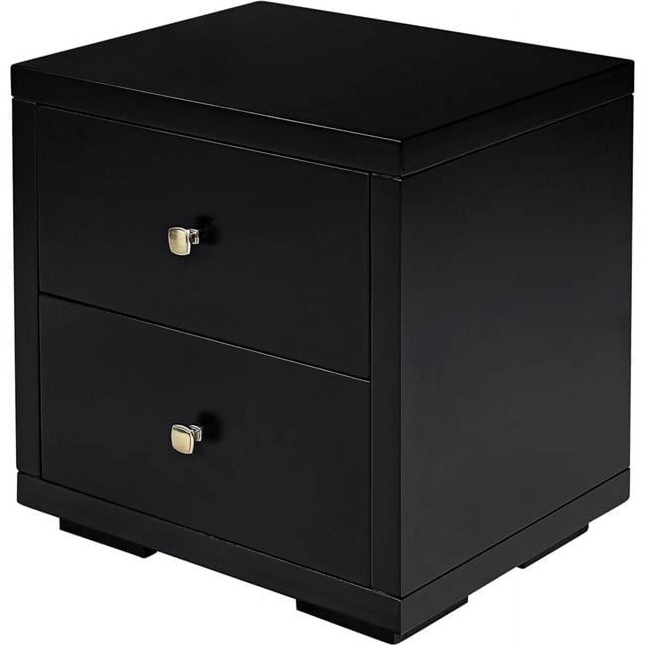 19 in. Black Two Drawer Nightstand - Walmart.com