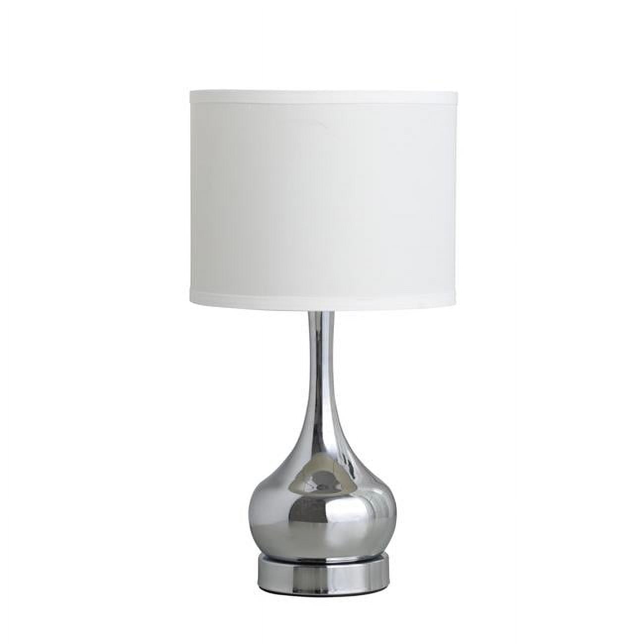 19 in. Contemporary Metal Table Lamp, Silver - Walmart.com