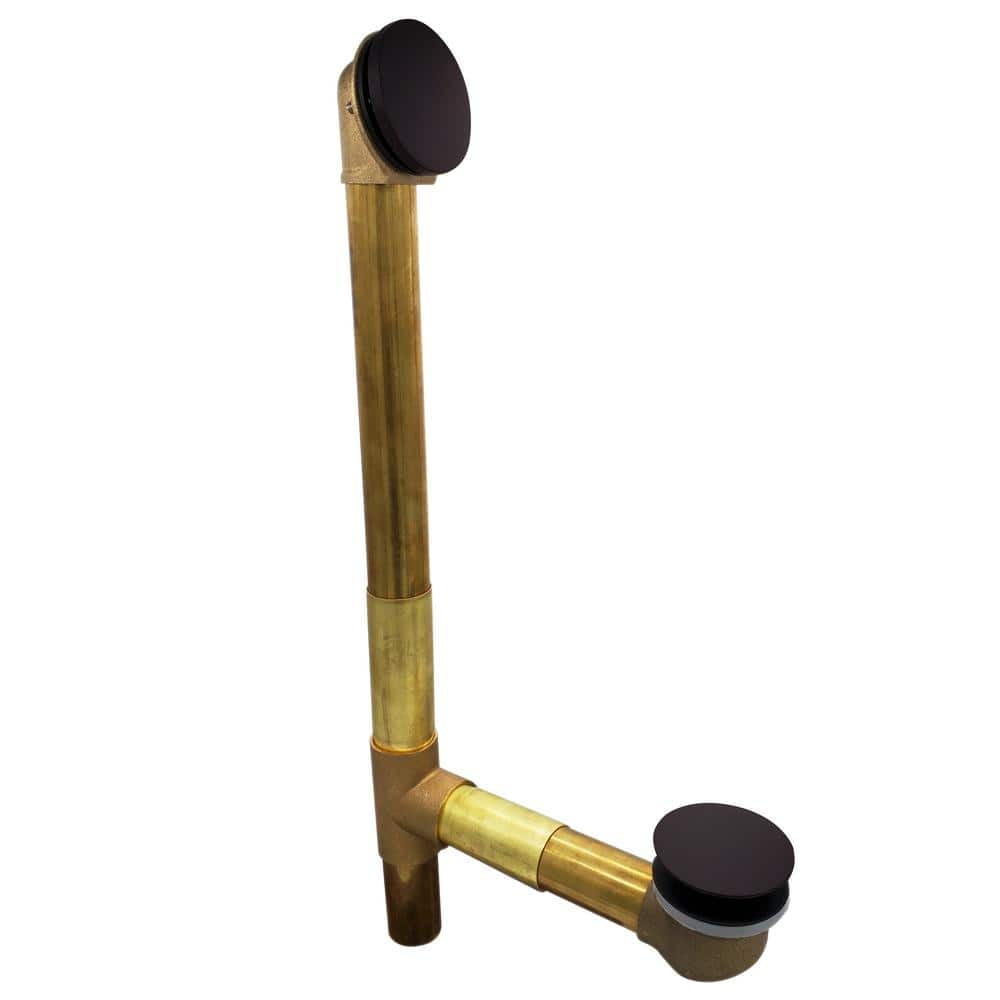 19 in. European Brass Bathtub Waste Drain Kit in Oil Rubbed Bronze ...