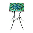 19 in Peacock Design Glass & Metal Side Table - Walmart.com