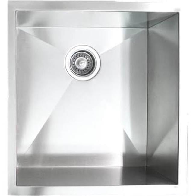 19 in. Undermount Single Bowl Zero Radius Kitchen Prep Bar Sink ...