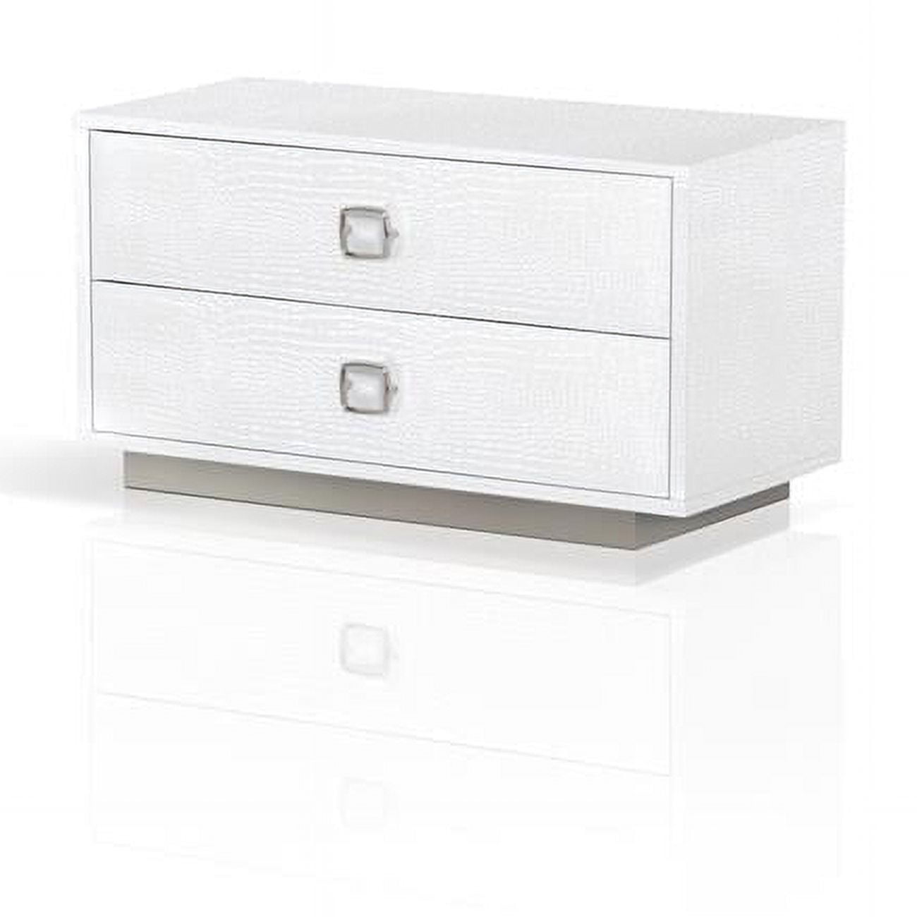 19 in. White Two Drawer Nightstand - Walmart.com