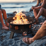19 inch Portable Fire Pits with Grill for Outside 58000 BTU Gas Fire ...