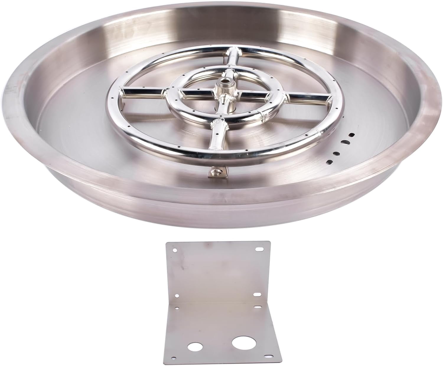 19 inch Round Drop-in Fire Pit Pan, Stainless Steel Fire Pit Burner ...