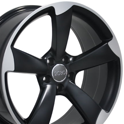19 inch Satin Black Machined 58867 Wheel Set Fits Volkswagen, Audi - S4 ...