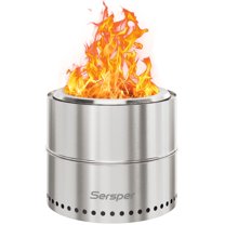 ALAULM 19 Inch Stainless Steel Outdoor Smokeless Fire Pit for Patio ...