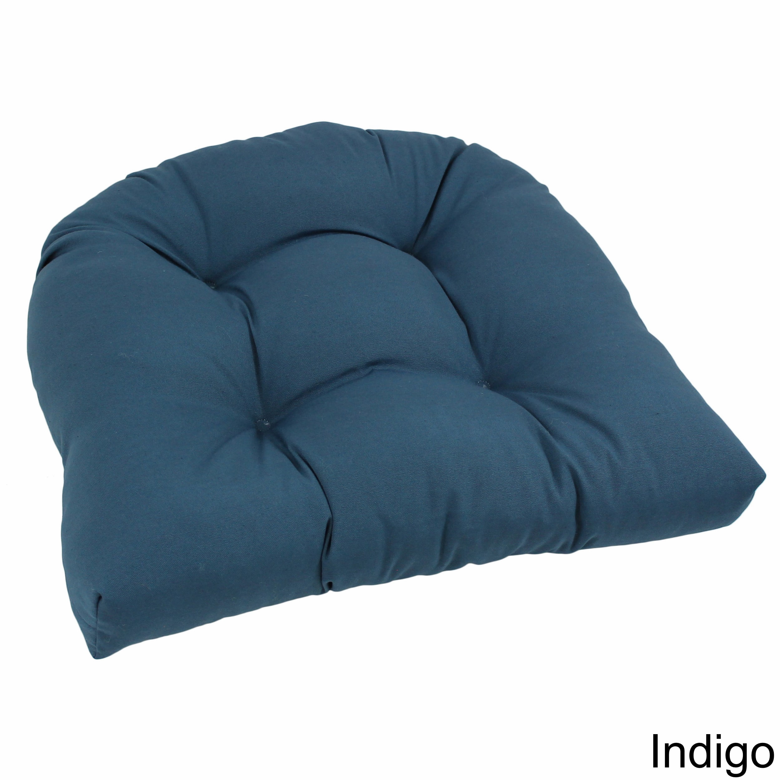 19-inch U-Shaped Twill Tufted Dining Chair Cushion - Indigo - Walmart.com