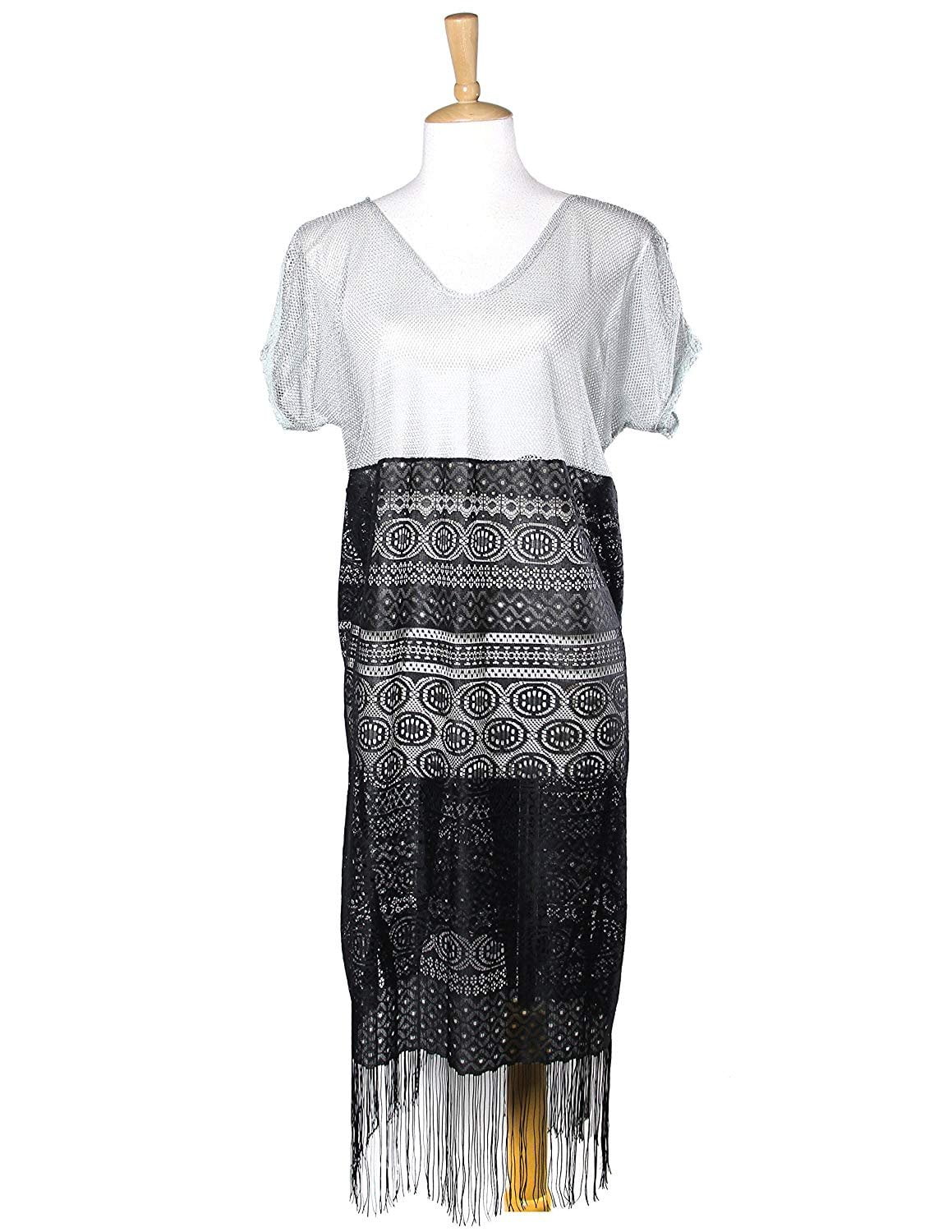19 inch by 38 inch Polyester Acrylic Sheer Top Cover Up Silver ...