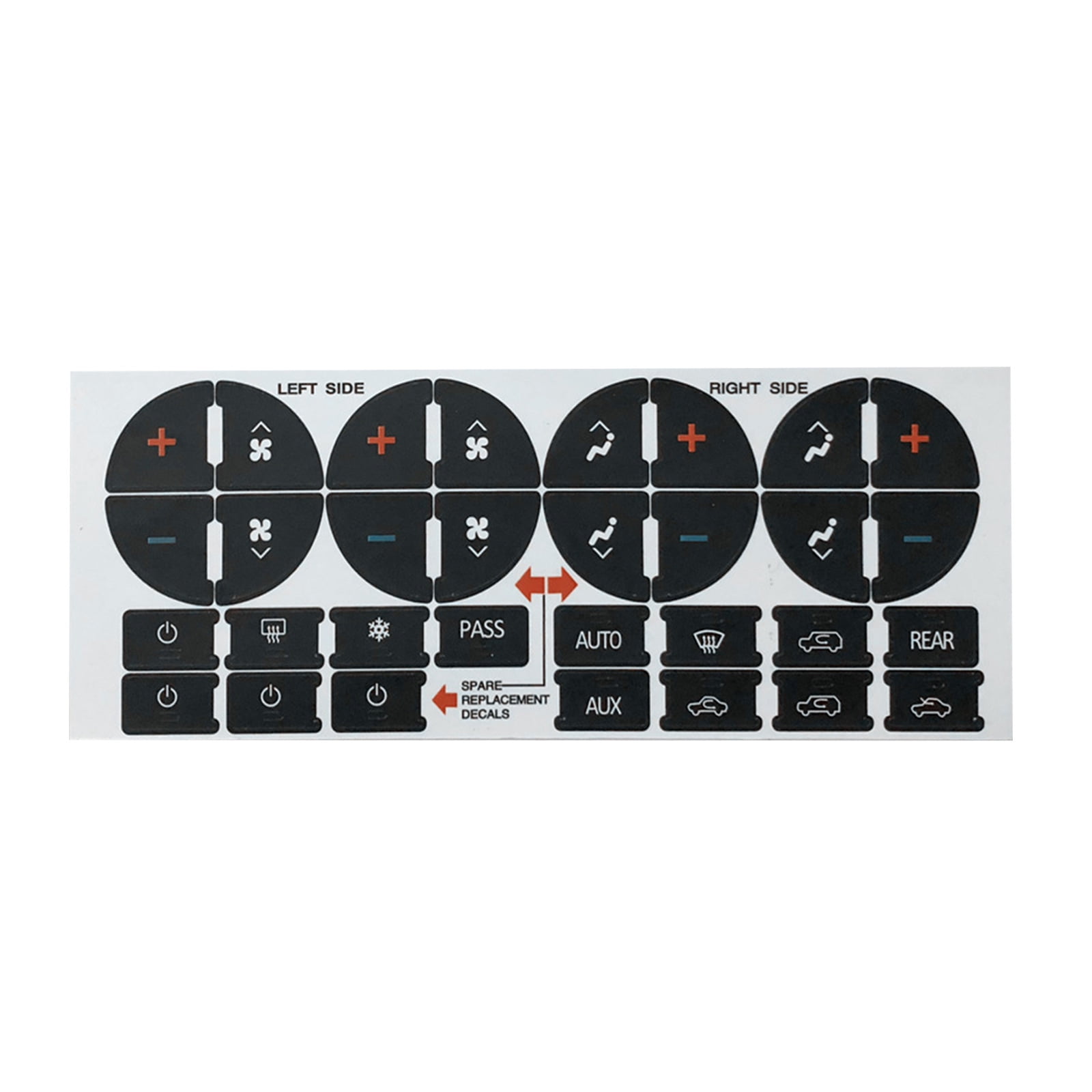 19-key Car AC-Climate Central Control Panel Button Decor Decal for ...