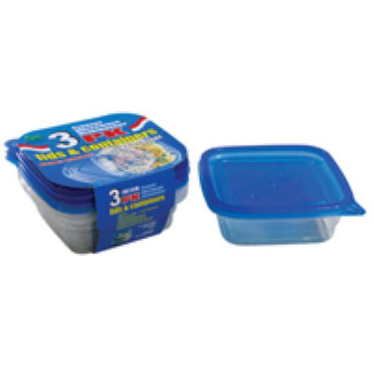 19 oz, 3 pk Small Square Containers with Lids - CASE OF 48 - Walmart.com