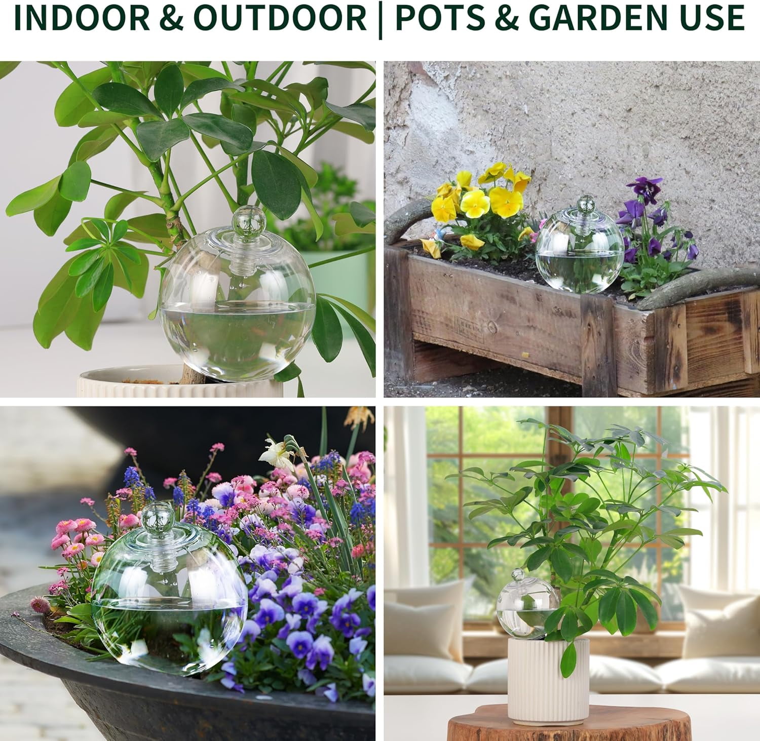 19 oz Extra Large Plant Self Watering Globes Top Fill, Plastic Water ...