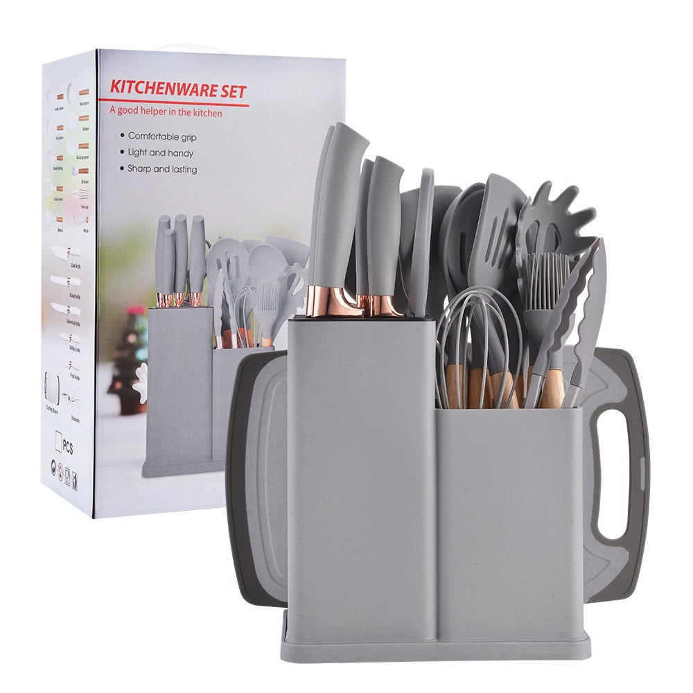 19 pcs Elegant Non-stick Silicone Utensil Kitchen accessories set gift ...