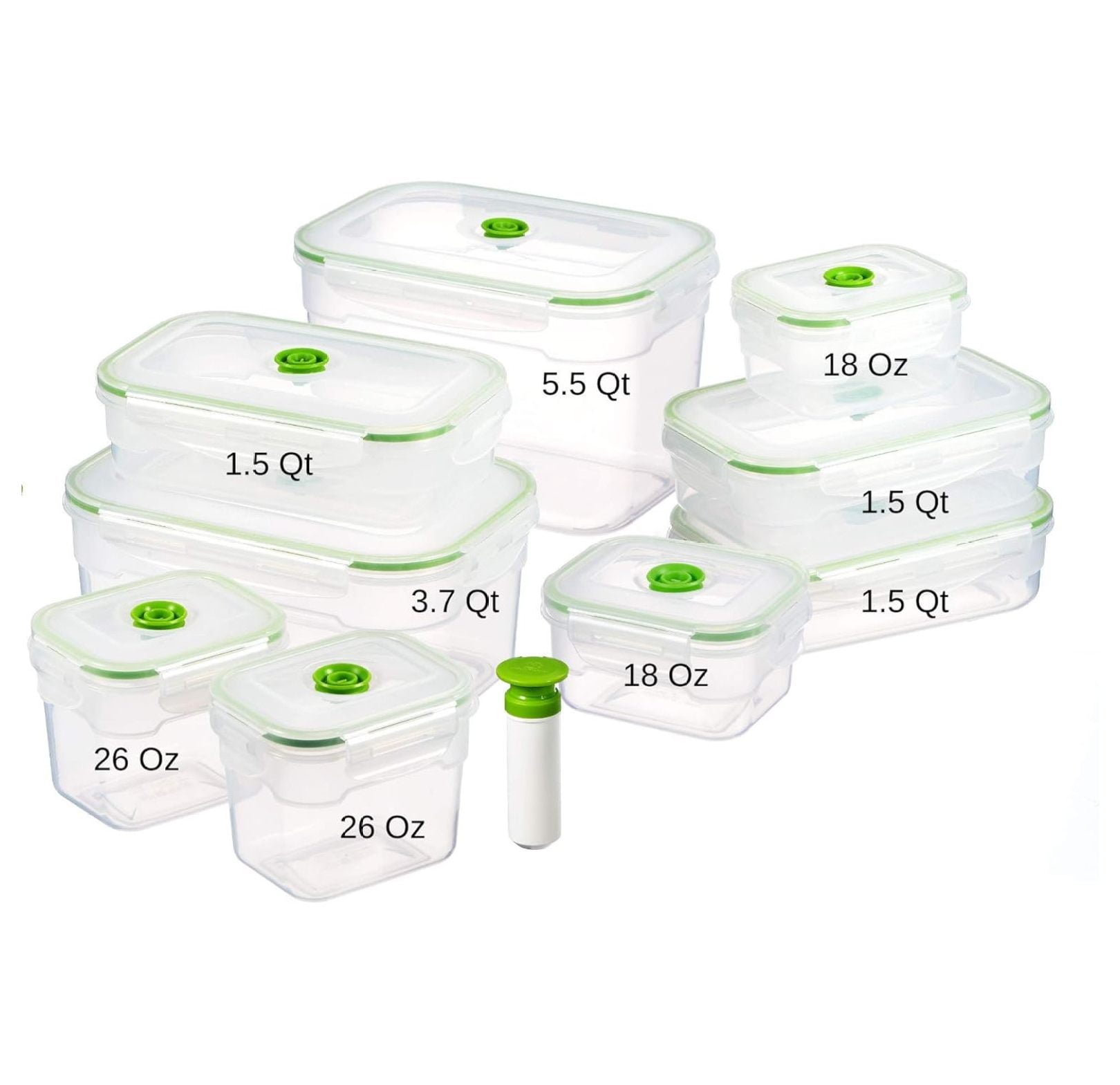 19 piece Vacuum Seal Food Storage Containers with Vacuum Pump, Airtight ...