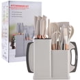 19-piece kitchen utensil and knife set with knife holder, including 9 ...