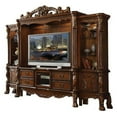 19 x 121 x 90 in. Cherry Oak Wood Poly Resin Glass Entertainment Center ...