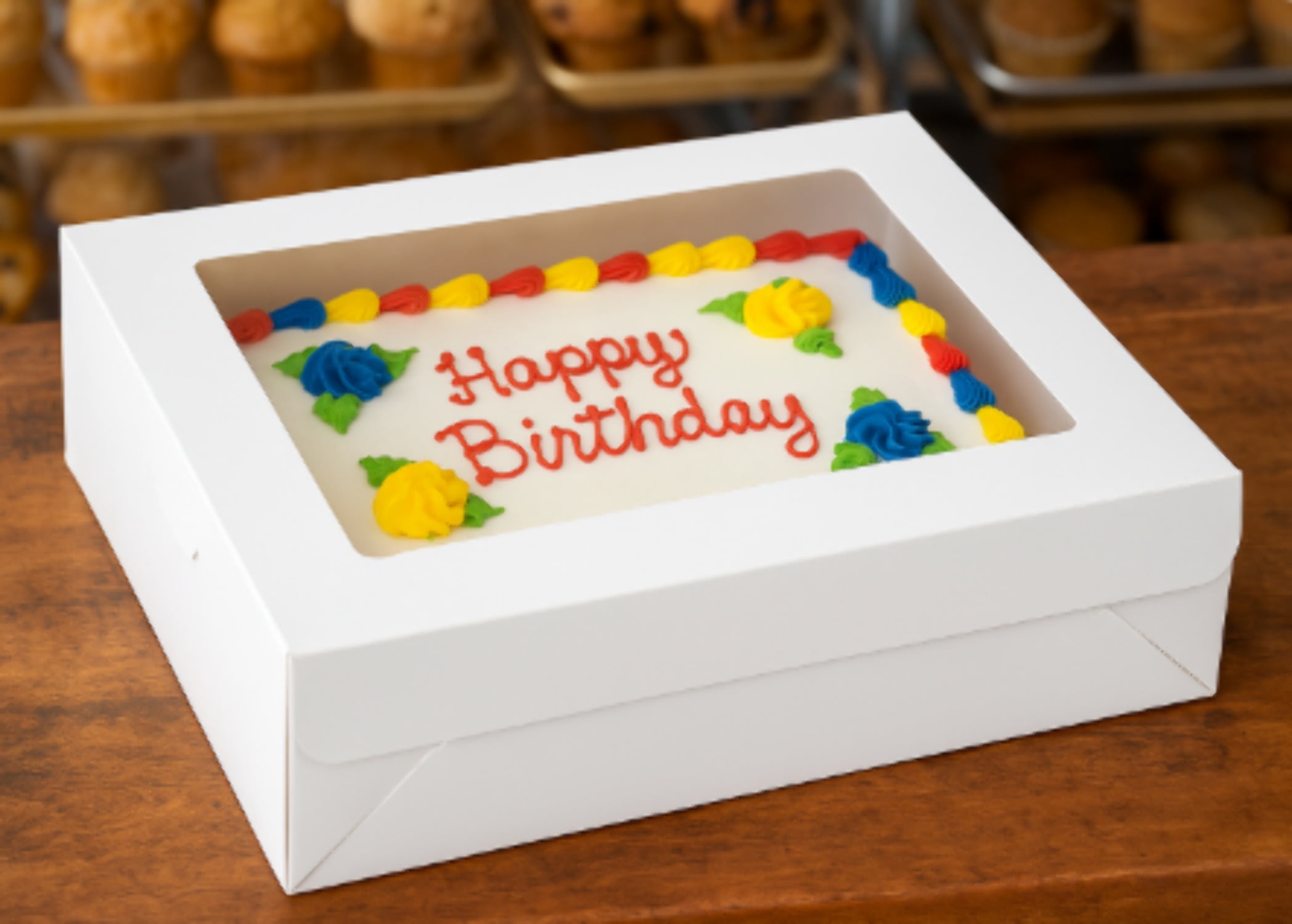 19" x 14" x 6 1/2" White Half Sheet Window Cake Box - 12ct - Walmart.com