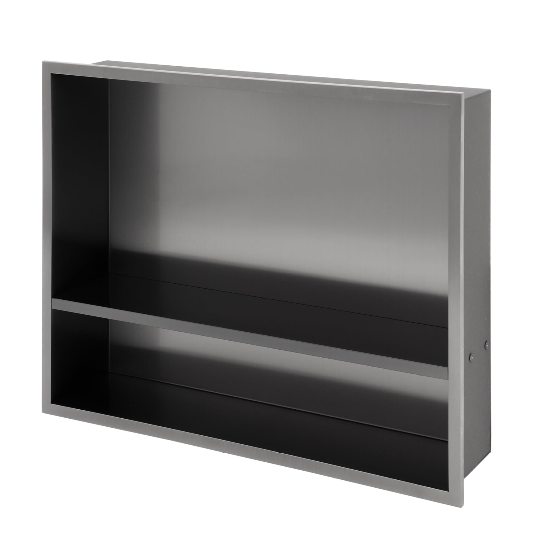 19" x 15" Stainless Steel Shower Niche Double Shelf, Gunmetal Black ...