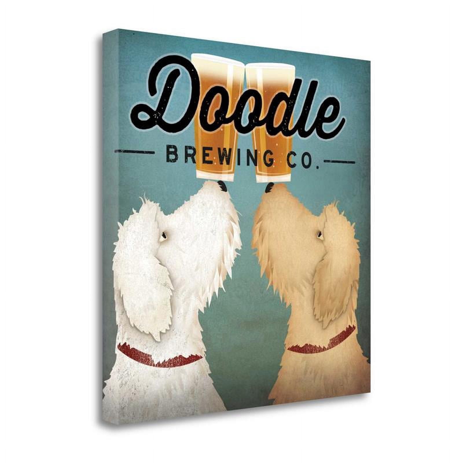 19" x 19" Doodle Beer Double By Ryan Fowler - Print on Canvas Fabric Multi-Color - Walmart.com