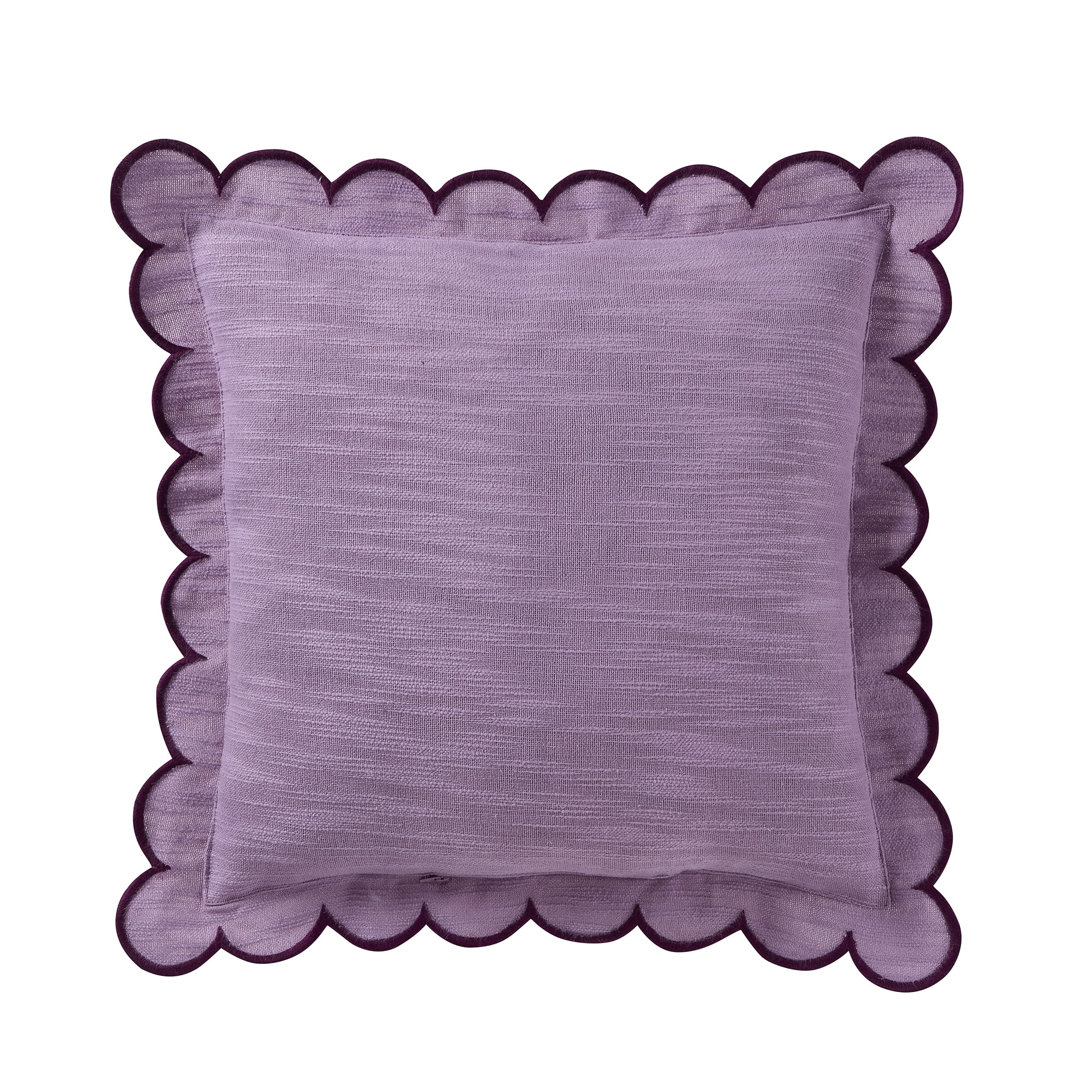 19" x 19" Purple Scallop Flange Cotton-Rich Decorate Pillow - Walmart.com