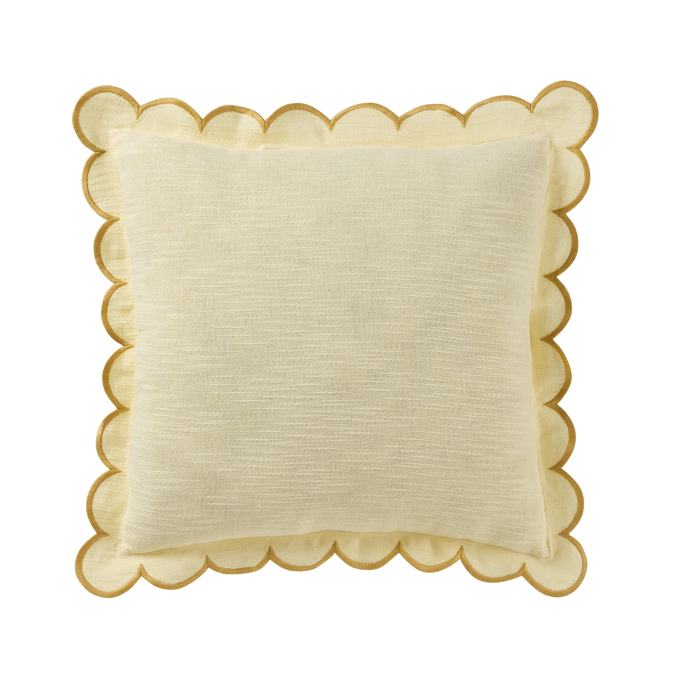 Home Decor Collection 19" x 19" Yellow Scallop Flange Cotton-Rich ...
