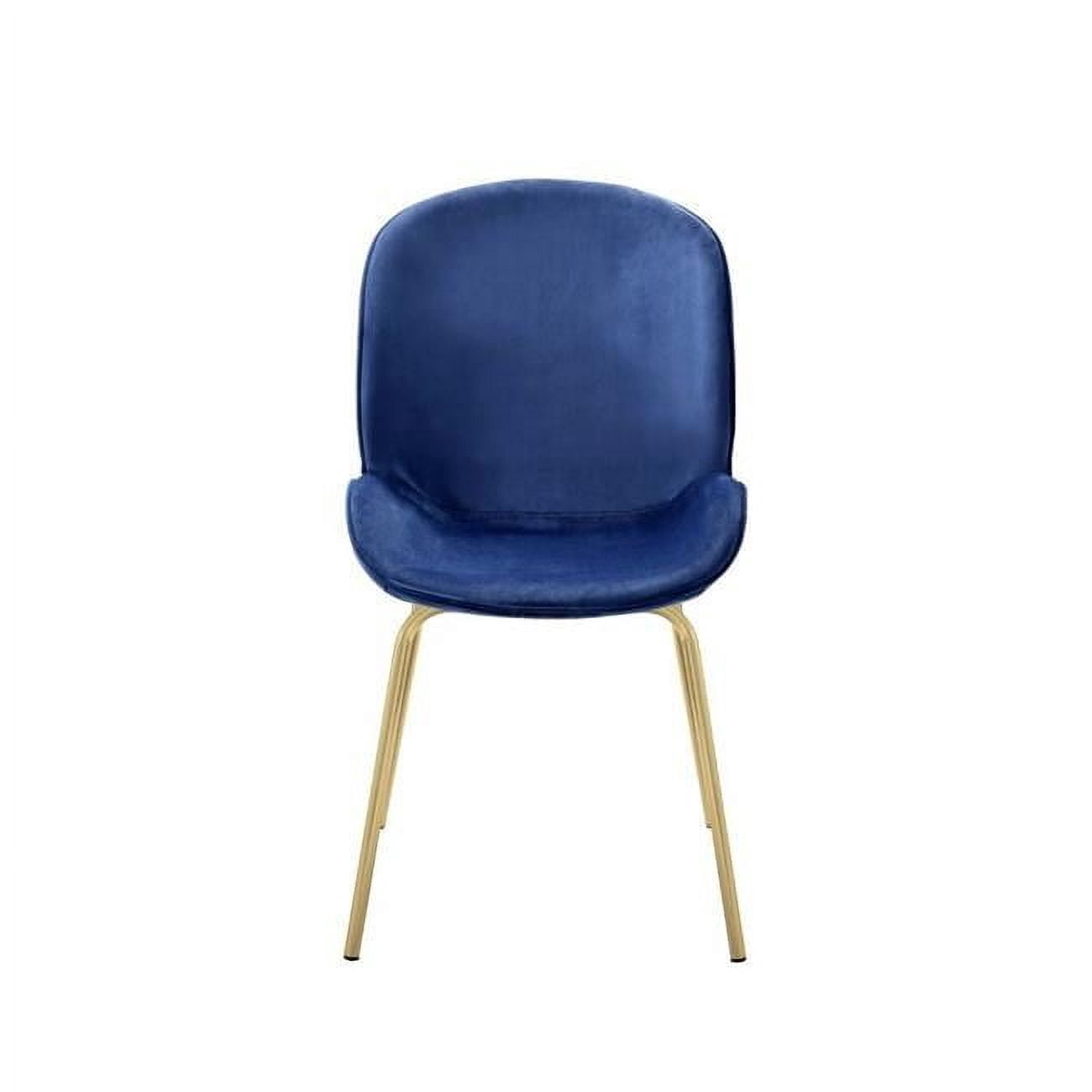 19 x 24 x 34 in. Chuchip Side Chair, Blue Velvet & Gold - Set of 2 ...