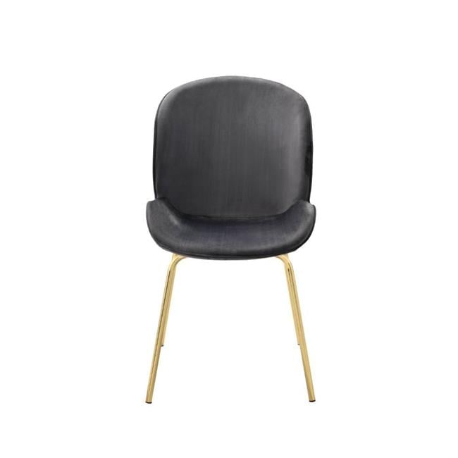 19 x 24 x 34 in. Chuchip Side Chair, Gray Velvet & Gold - Set of 2 ...