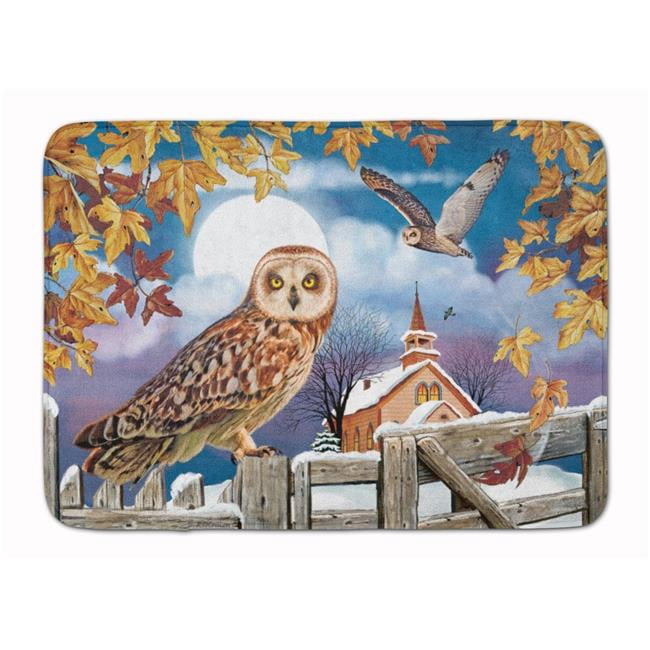 19 x 27 in. Short-Eared Owl in the Churchyard Machine Washable Memory ...