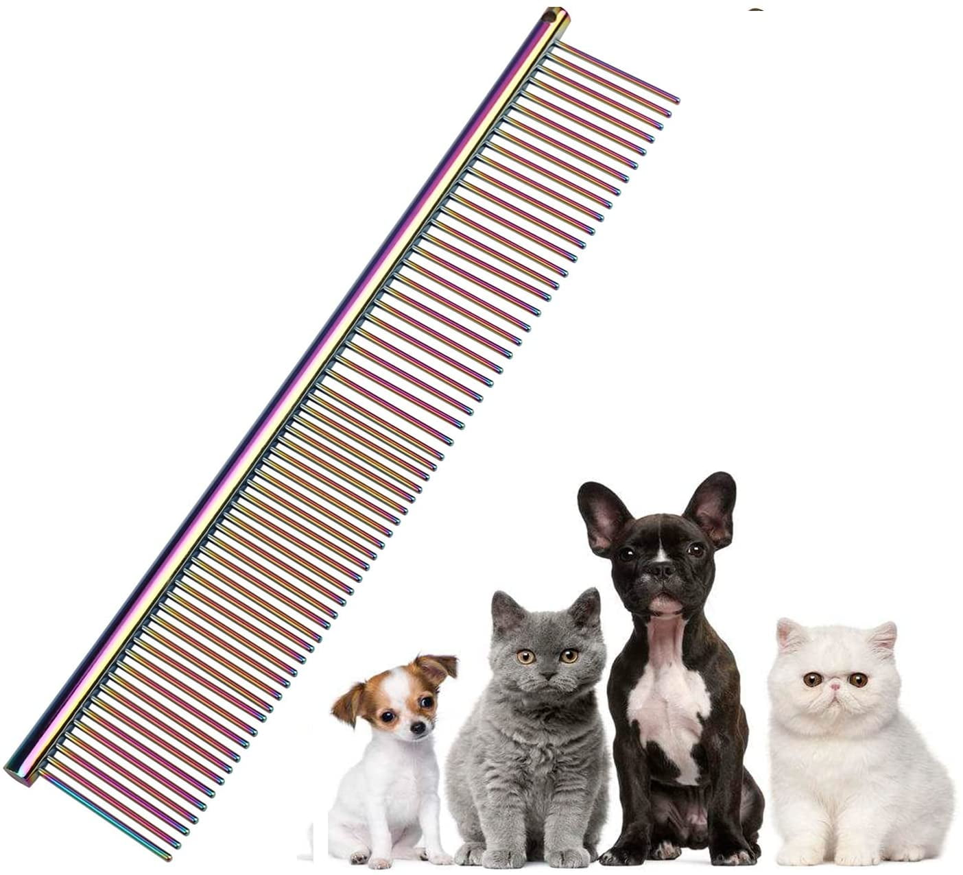 19 x 3.5cm Stainless Steel Pet Grooming Comb Rust Resistant Greyhound ...