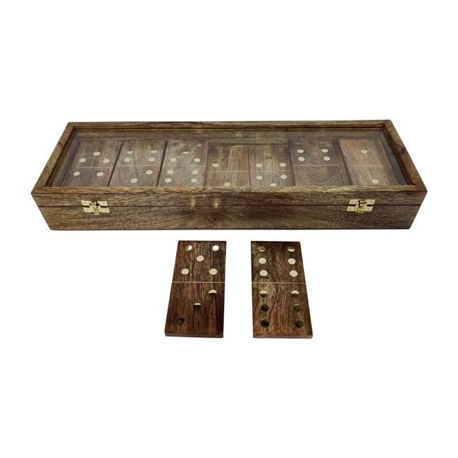 19 x 6 in. Mango Wood Dominoes Box, Brown - Walmart.com