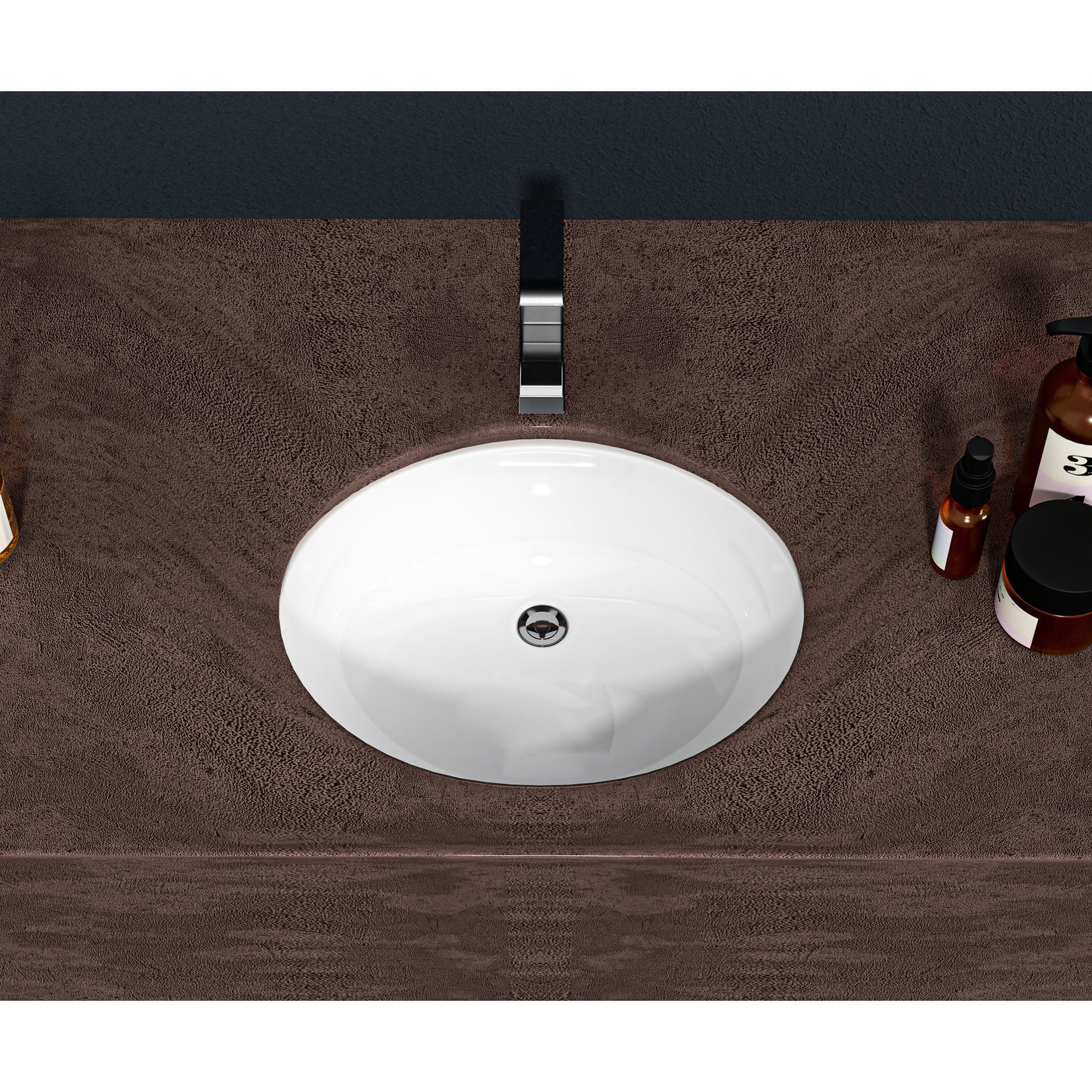 19"x16" Oval White Ceramic / Practical Overflow Design / Office ...