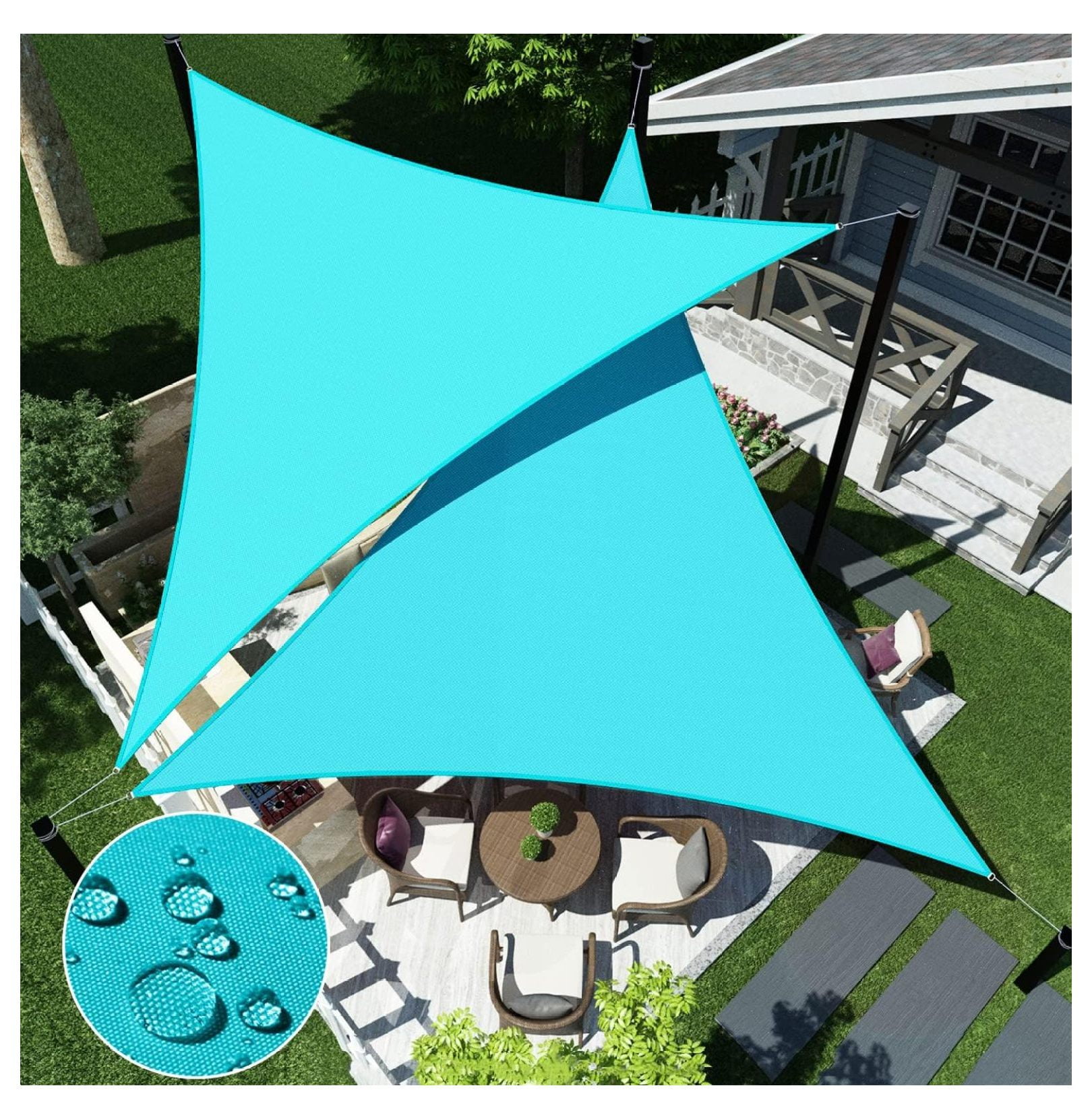 19'x19'x19' Waterproof Sun Shade Sail Triangle Canopy Cover UV Blockage ...