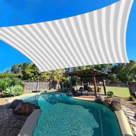 19'x21' Outdoor Sun Shade Sail, HDPE Rectangle Canopy Cover for Patio ...