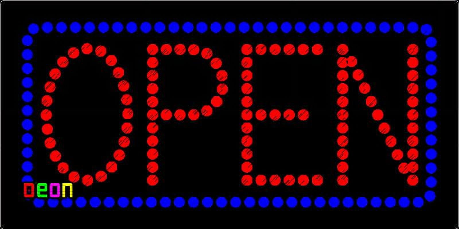 19"x9.5" Neon By Deon Open LED Sign w/Border w/Flashing Controller ...