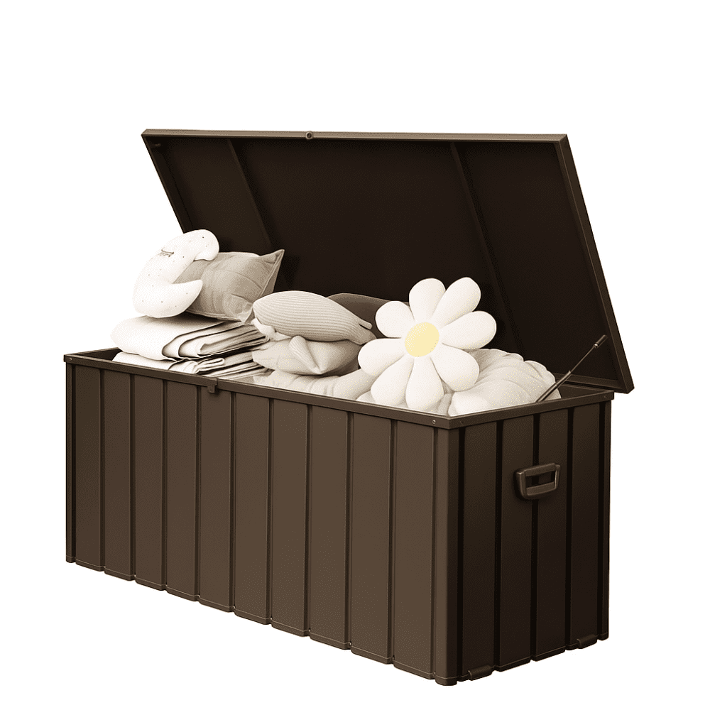 190 Gallon Metal Deck Box, Waterproof Lockable Steel Outdoor Box, Large ...